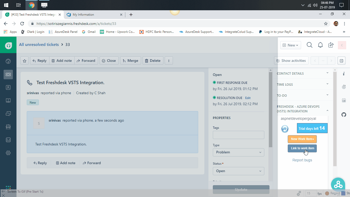 How to use Freshdesk-Azure DevOps Connector app by IntegrateCloud - Zendesk - Azure DevOps ...
